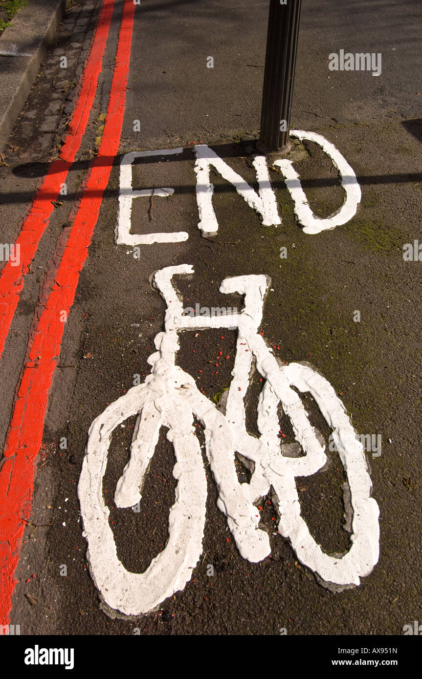 Cycle Lane and red line route in Ealing London United Kingdom Stock ...