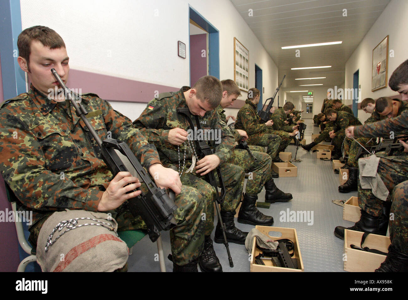 Bundeswehr recruits preparing for field exercise, Germany Stock Photo ...