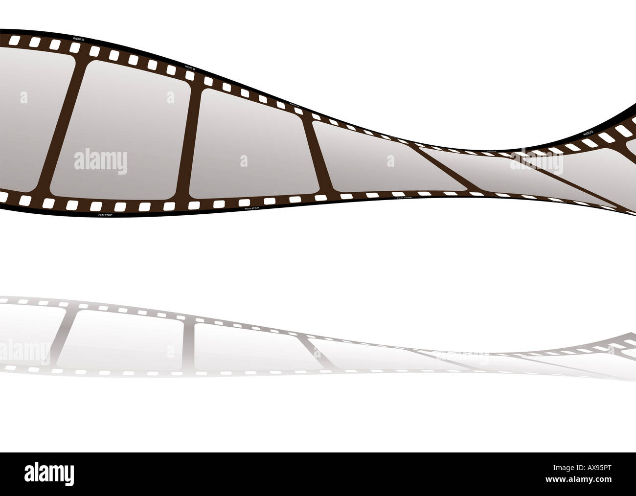 floating piece of film with drop shadow and white background Stock ...