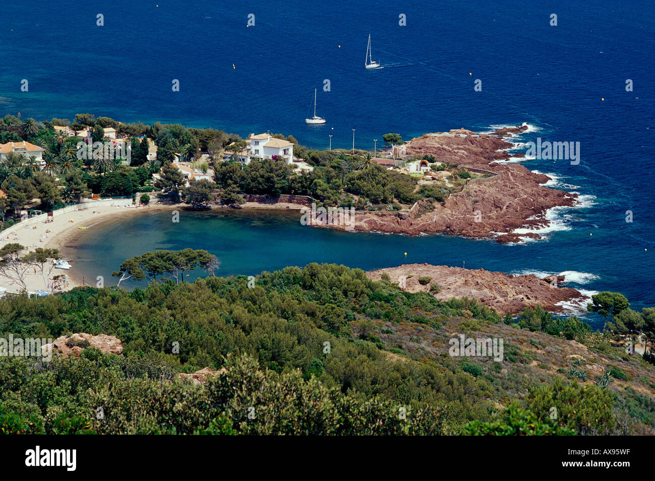 Plage de Camp Long, Cote d' Azur Frankreich Stock Photo - Alamy