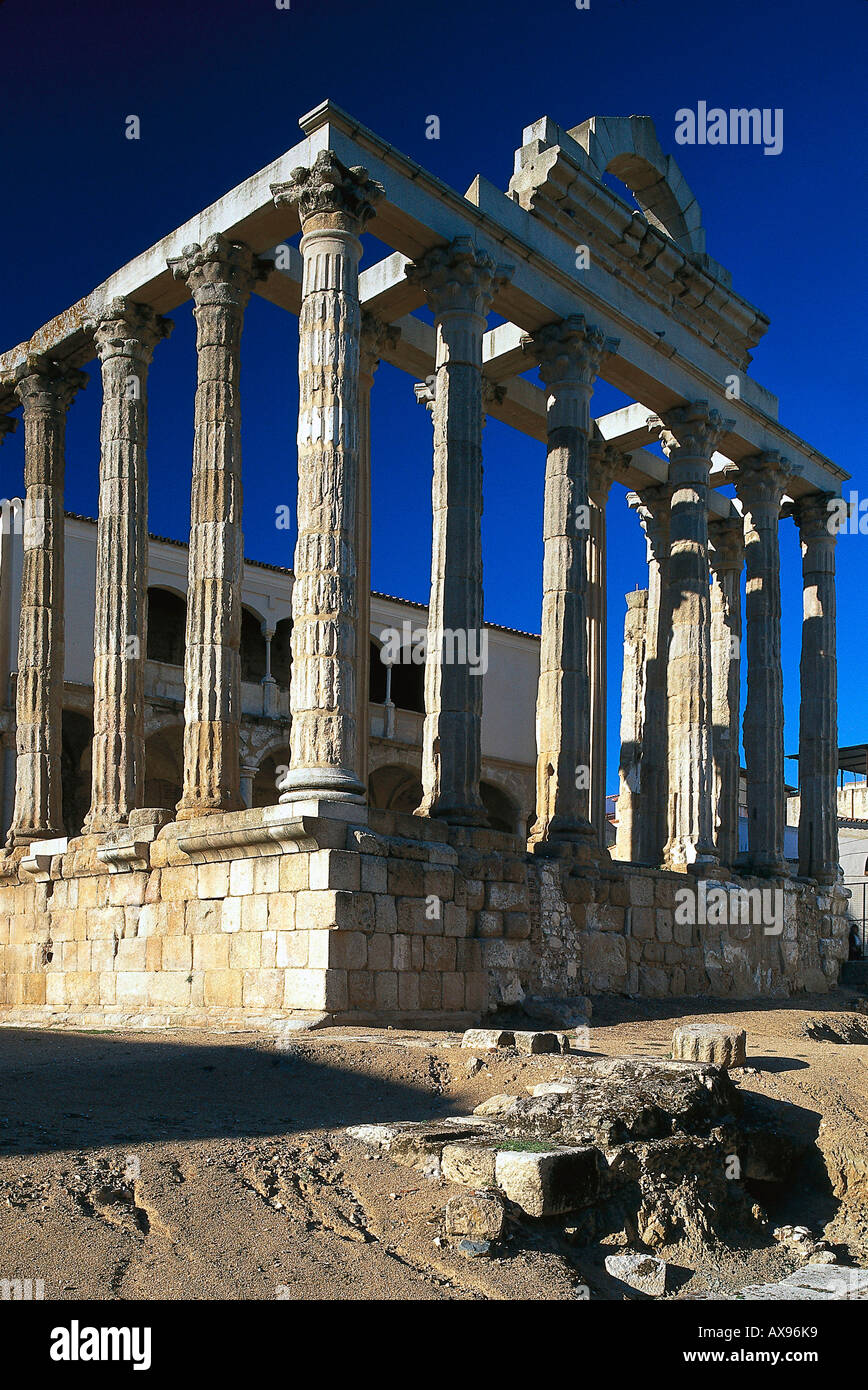 Templo de Diana, Roman Temple, Merida, Badajoz, Extremadura, Spanien ...