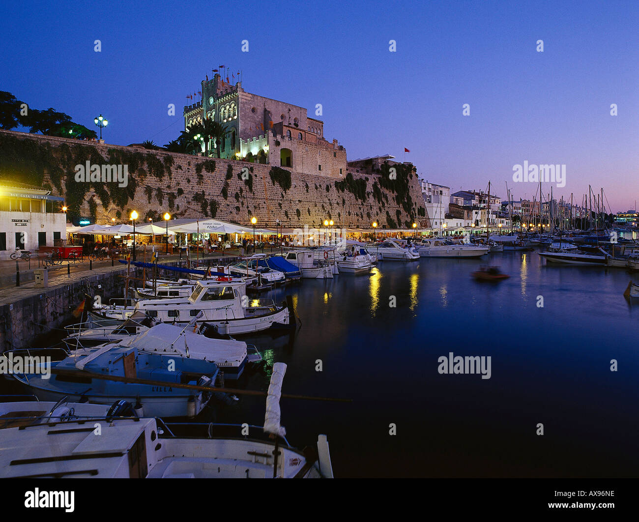 Town hall, former Arab Palace and harbour, Ciutadella, Menorca, Minorca ...