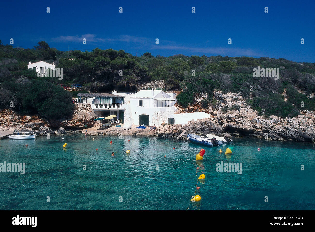 Coastal landscape at Cala de Binisafúller, Minorca, Spain Stock Photo ...