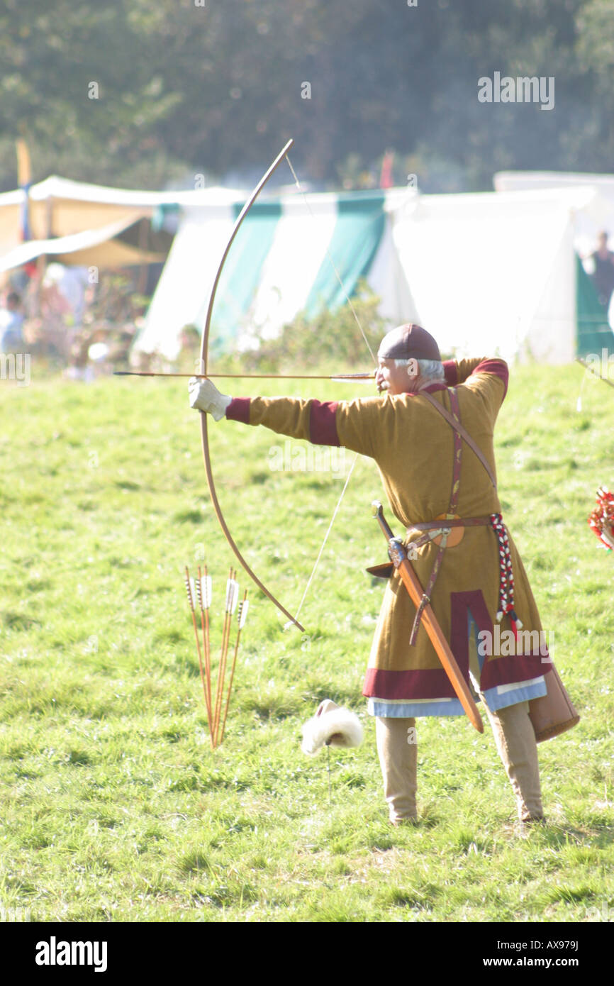 medieval english archer about to loose an arrow battle of hastings east ...