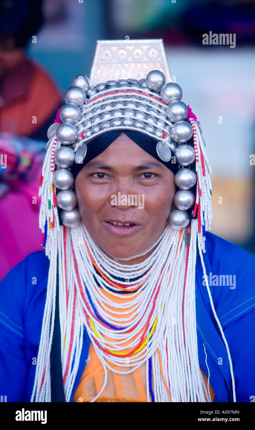 akha woman portrait near Chiang Rai in north thailand Stock Photo - Alamy