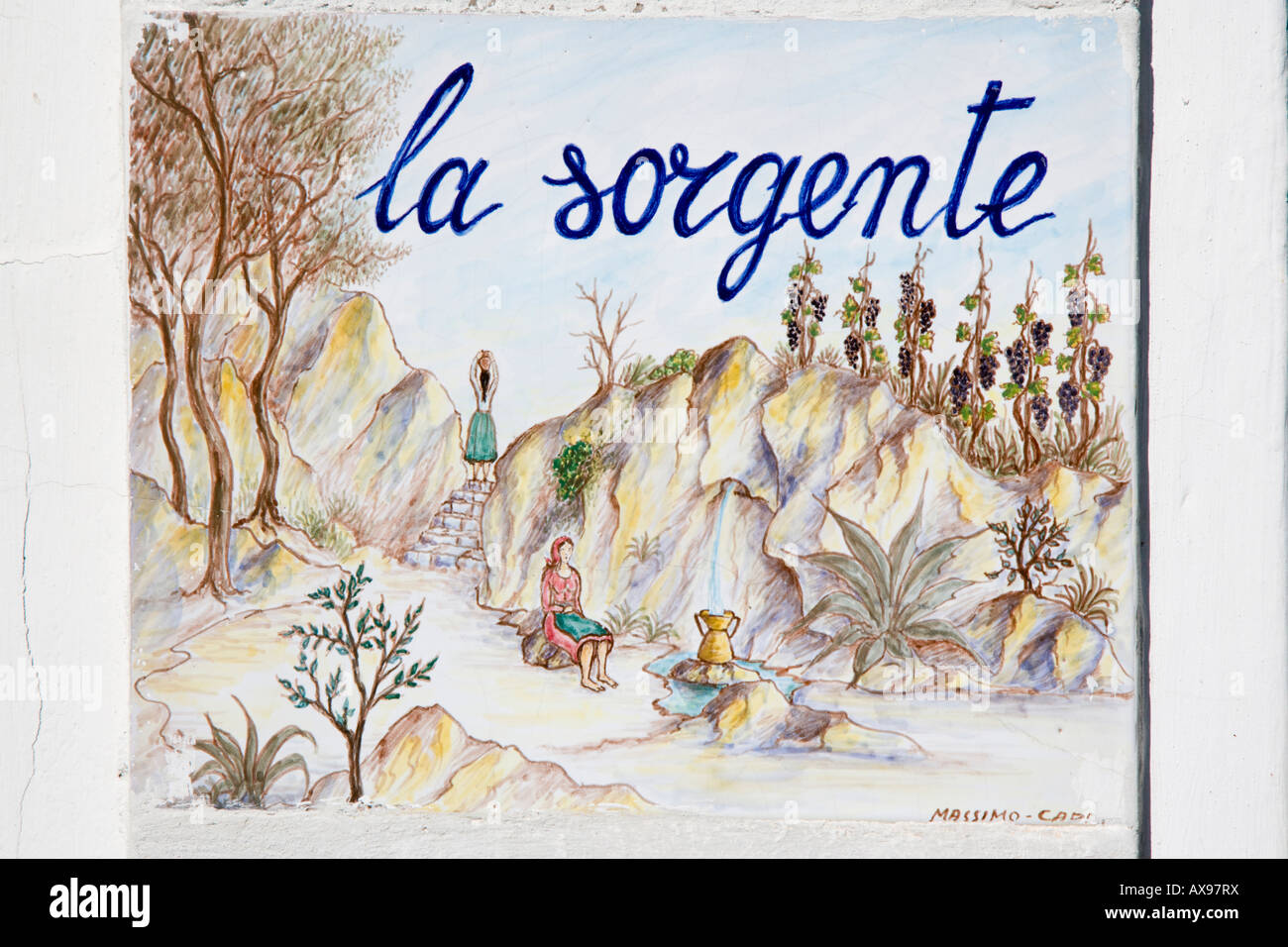 Painted house sign Capri Italy Stock Photo - Alamy