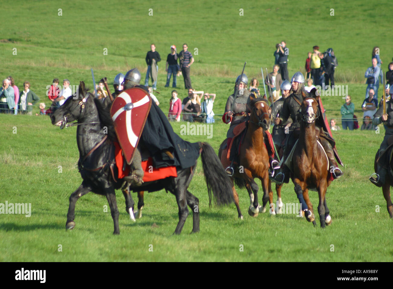 normans saxons fighting battle medieval cavalry of hastings east sussex ...