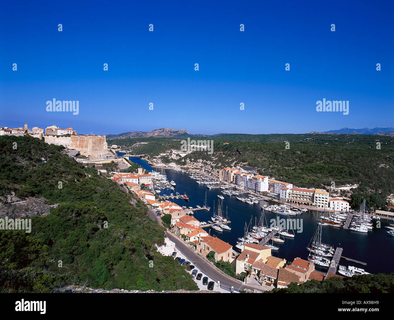 Harbour, citadel, Bonifacio Corsica, France Stock Photo - Alamy