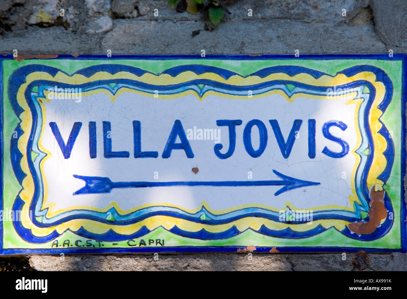 Painted house tourism and business signs Capri Italy Stock Photo - Alamy