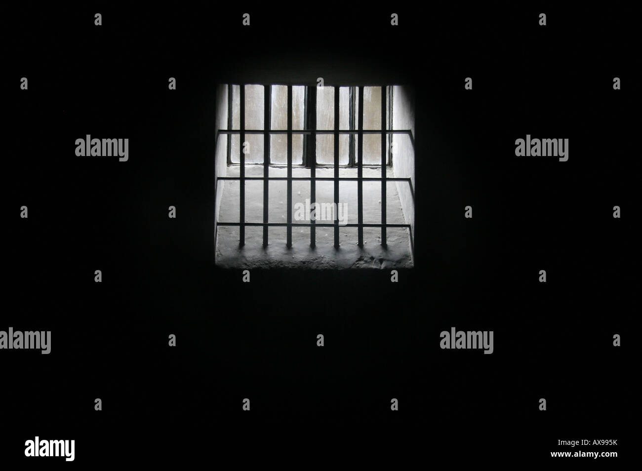 Cell window to an underground prison cell in Block 11, Auschwitz ...