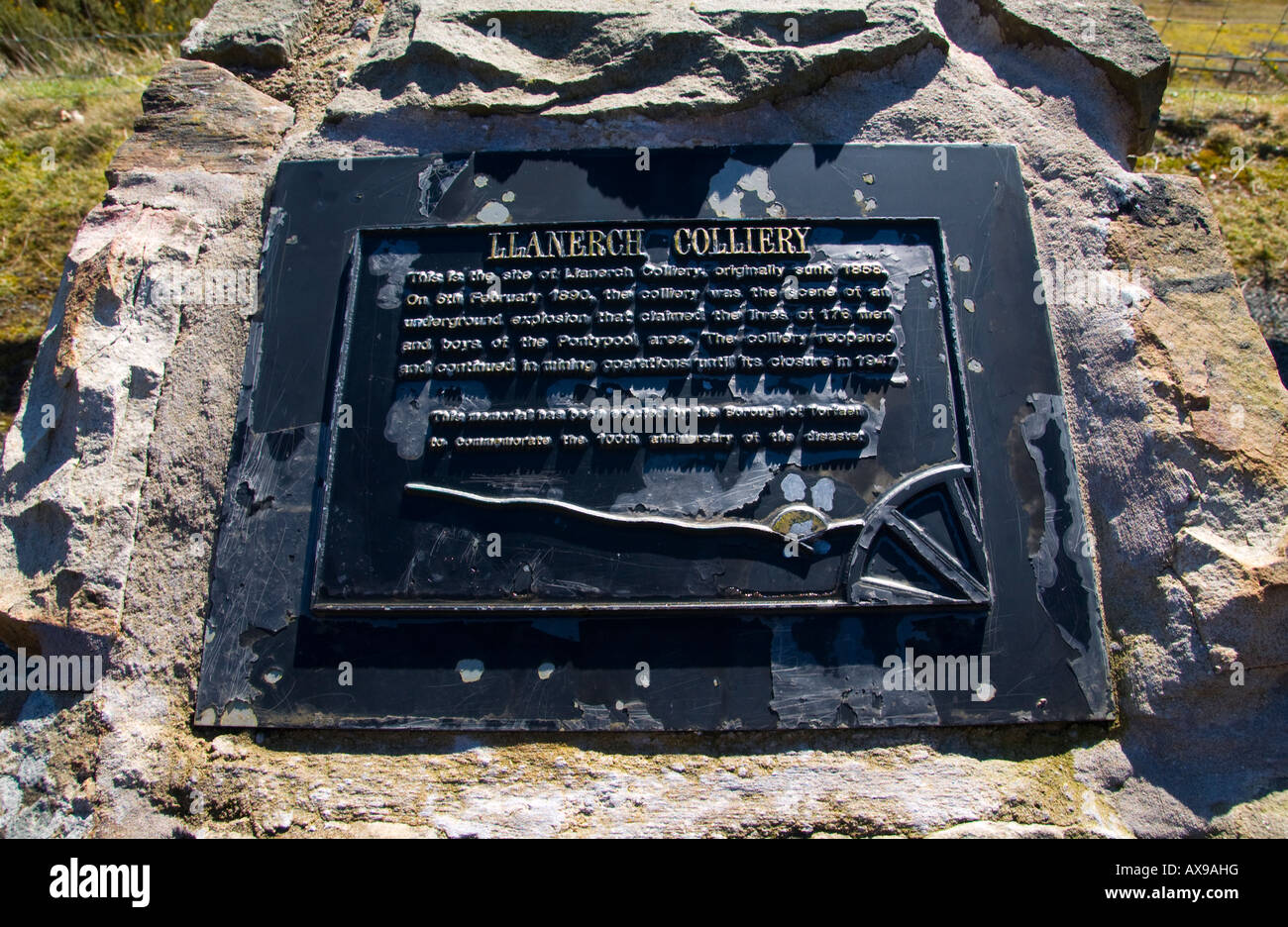 Memorial to 176 coal miners who died in 1876 at former Llanerch ...