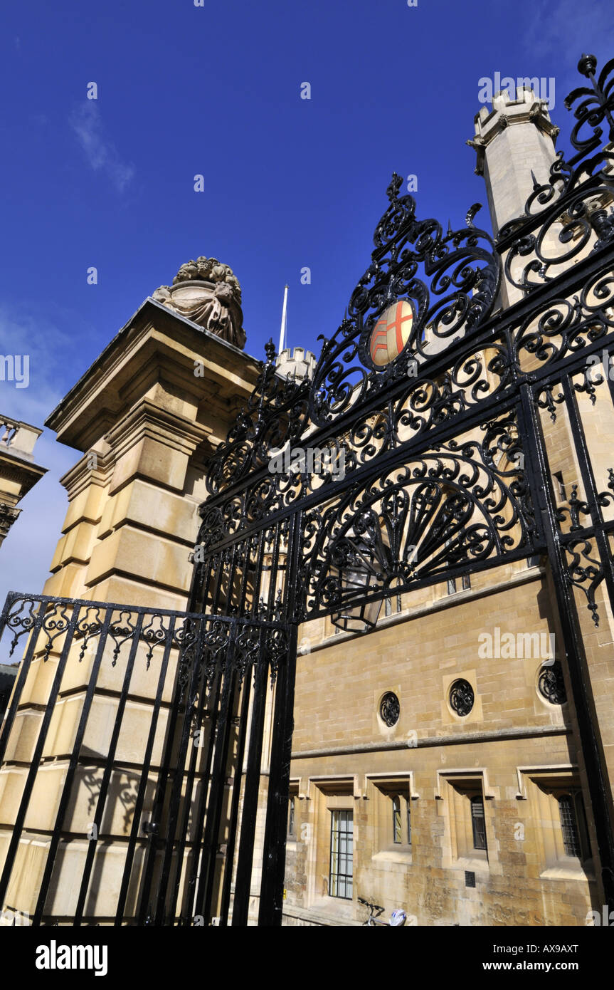Entrance iron gate to Clare college Cambridge UK Stock Photo - Alamy