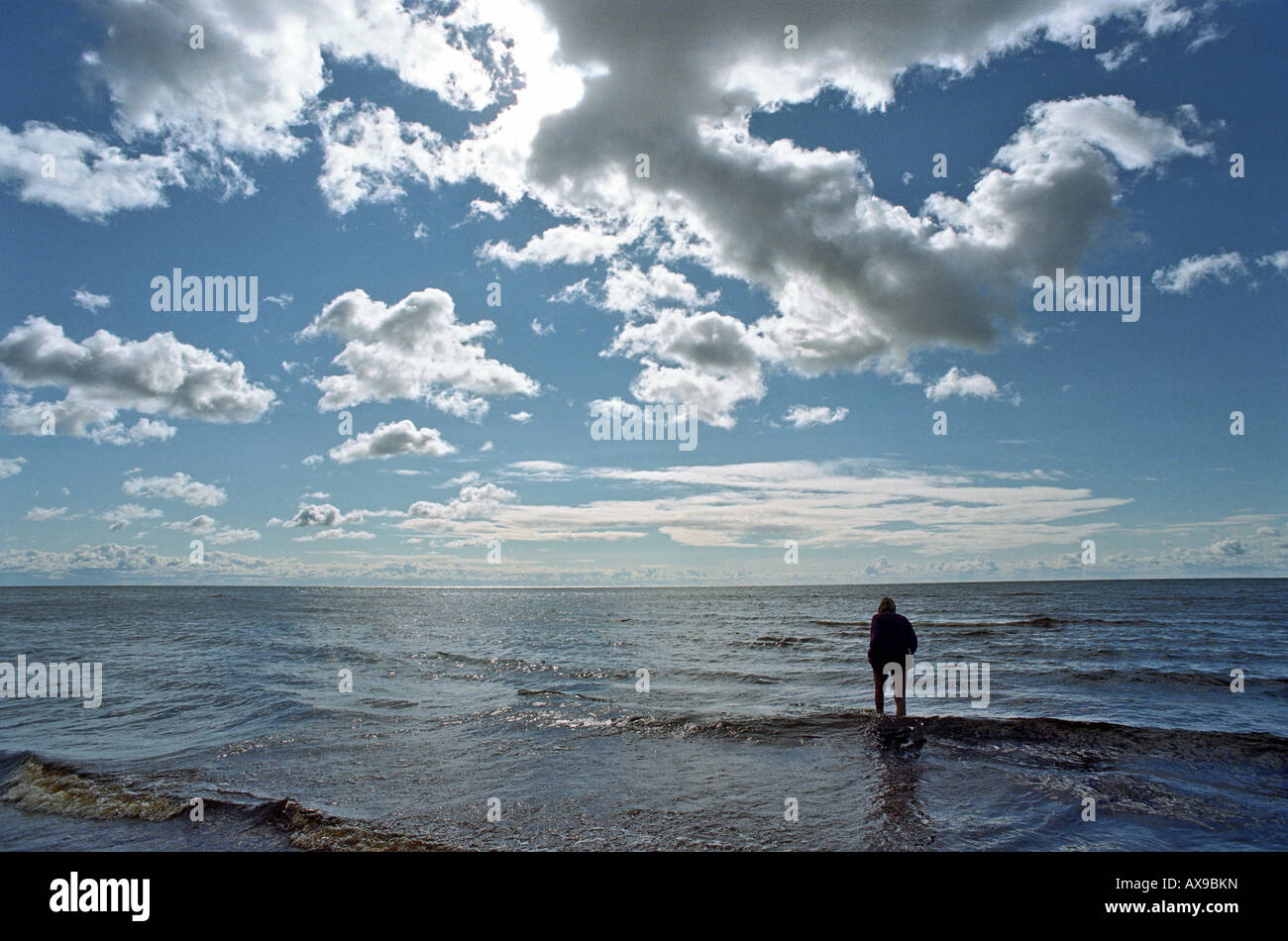 Tourist at Lake Peipus, Estonia Stock Photo - Alamy