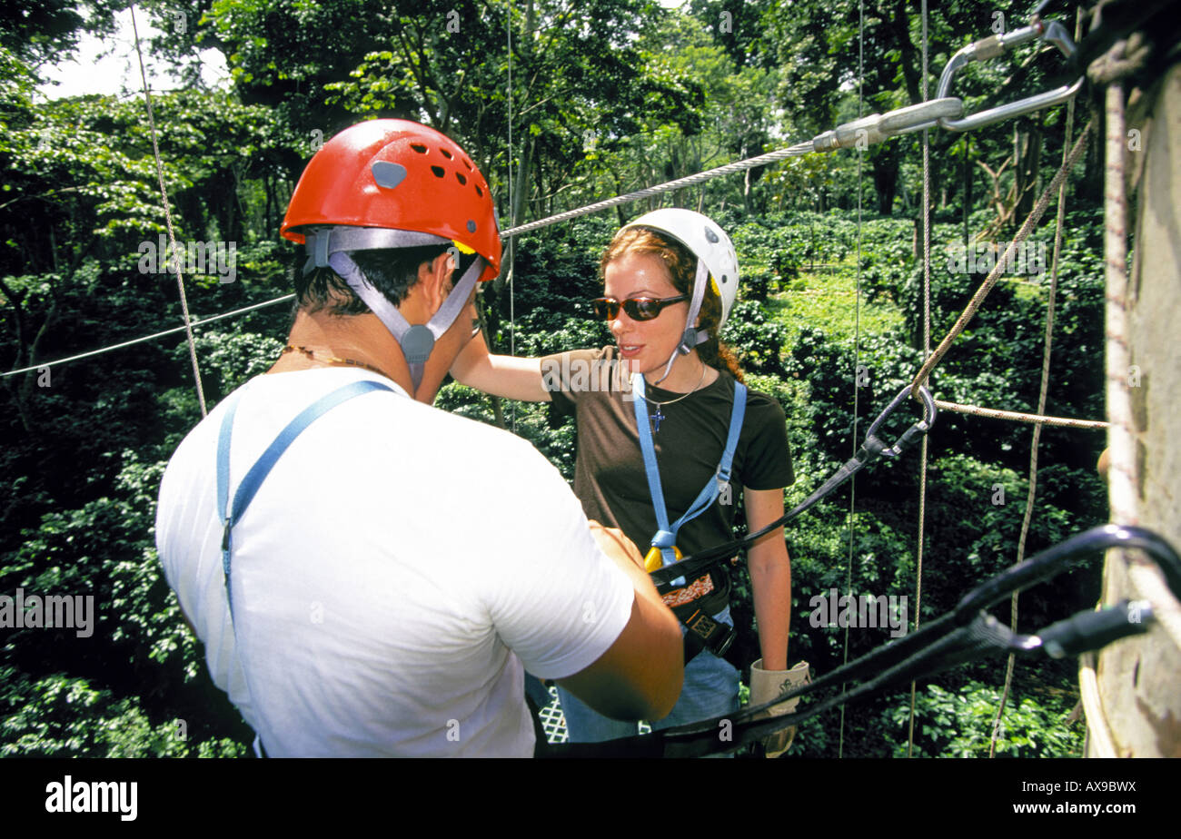 Canopy walking in Mombacho Volcano National Park Nicaragua Stock Photo ...