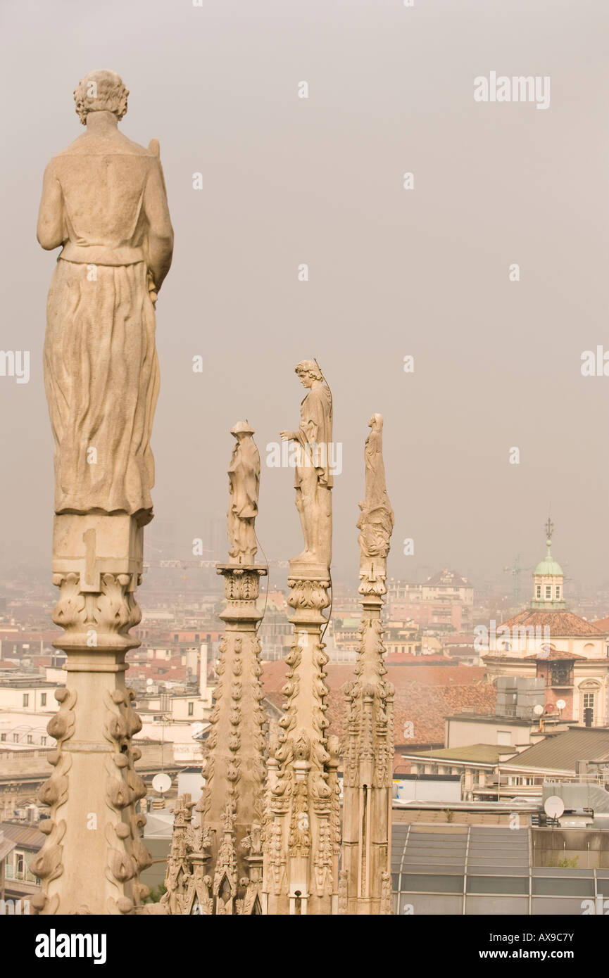 GOTHIC SPIRES AND STATUES OF THE DUOMO MILAN ITALY Stock Photo - Alamy