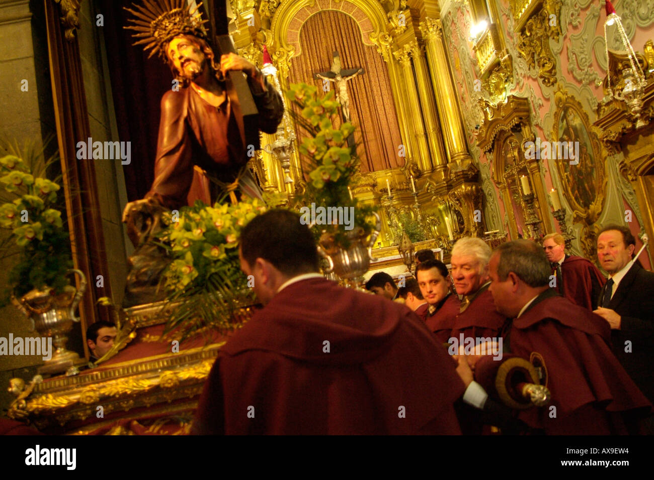 Jesus statue in a procession in the Holy Week of Braga, Portugal Stock ...