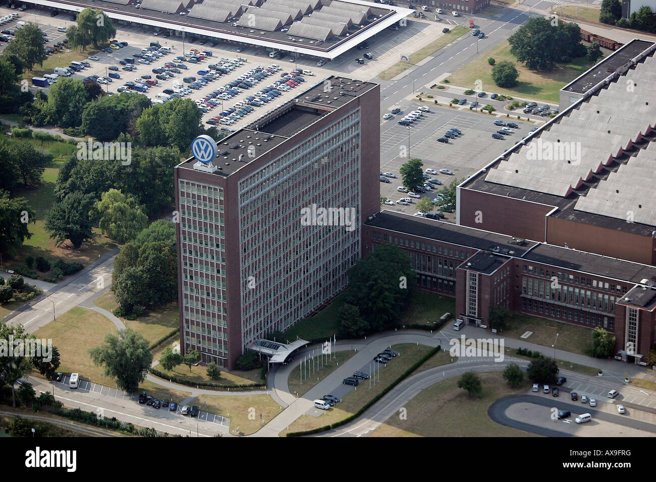 An aerial view of the Volkswagen car factory, Wolfsburg, Germany Stock ...