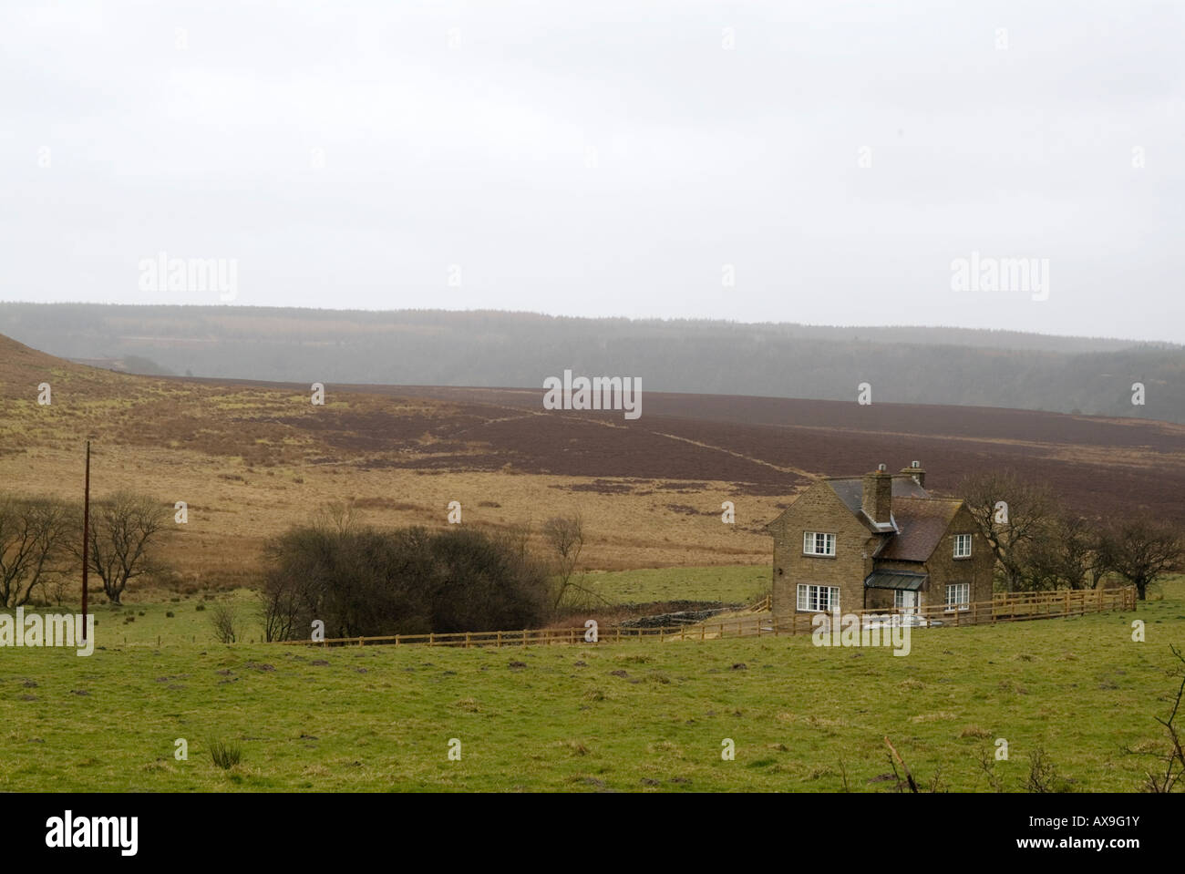 north yorkshire moors farmhouse bleak remote hill farm house isolated ...