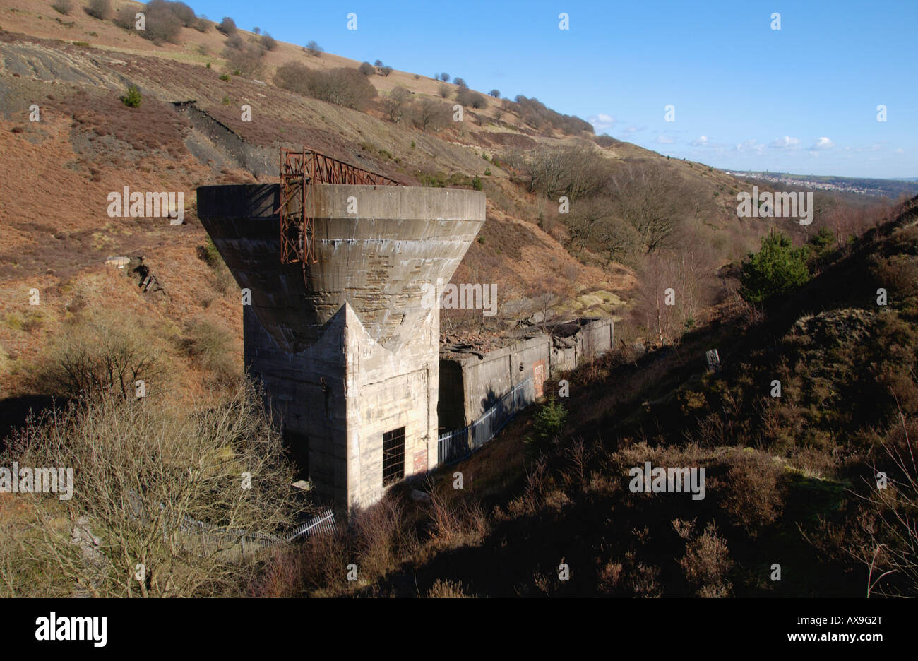View down the Blaenserchan valley Pontypool South Wales UK a post ...