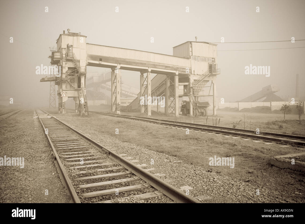 Industrial railroad view Stock Photo - Alamy