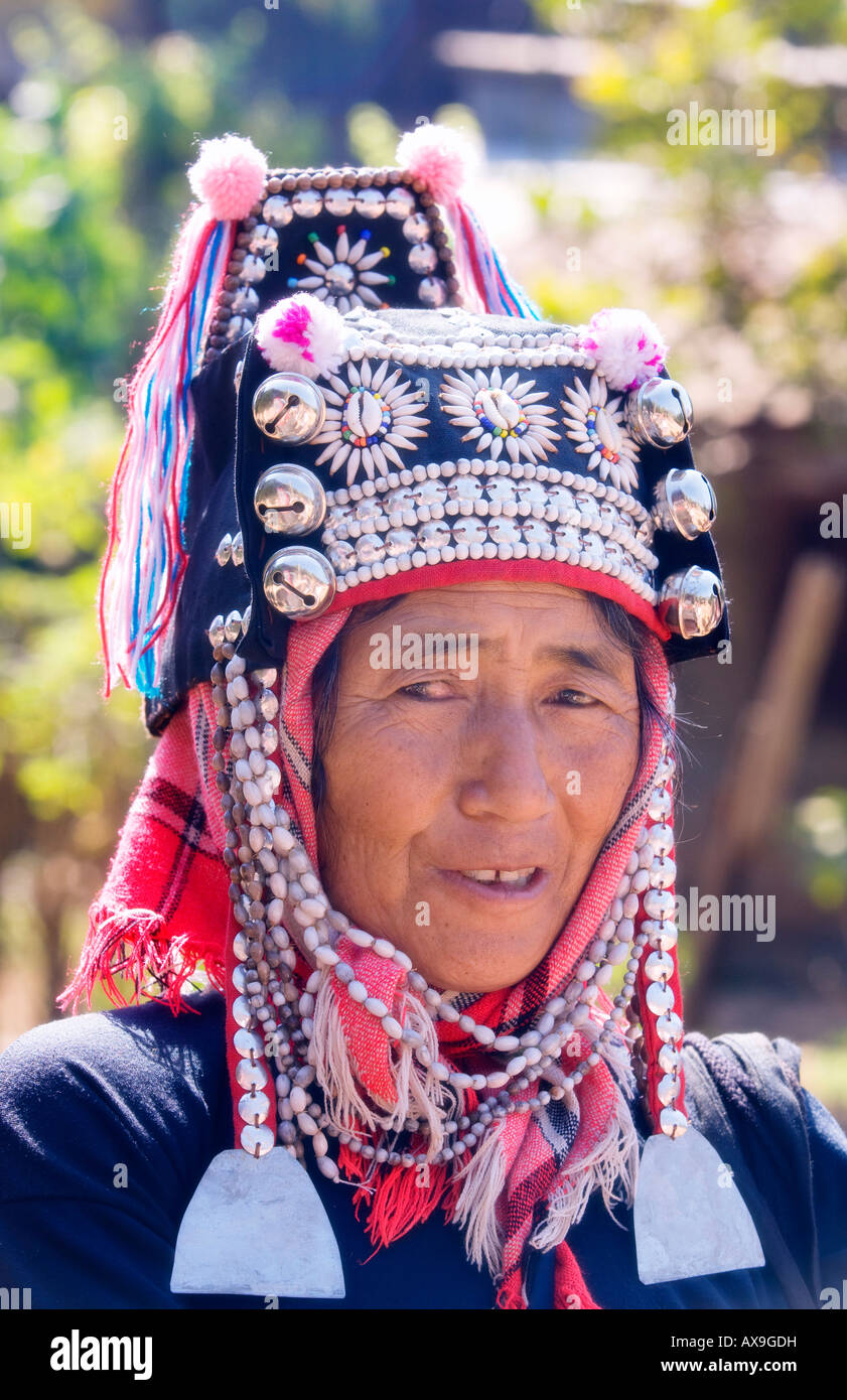 akha woman portrait near Chiang Rai in north thailand Stock Photo - Alamy