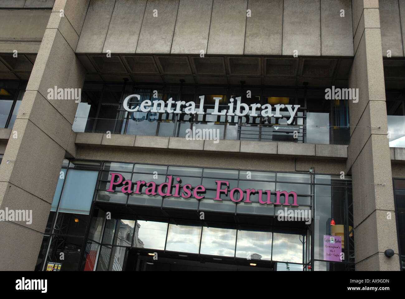 The entrance to the Central Library/ Paradise Forum in Birmingham city ...