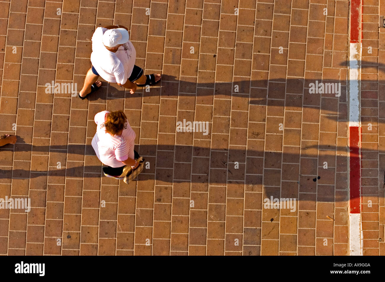 People on the Natanya beach promenade Israel as seen from above Stock ...