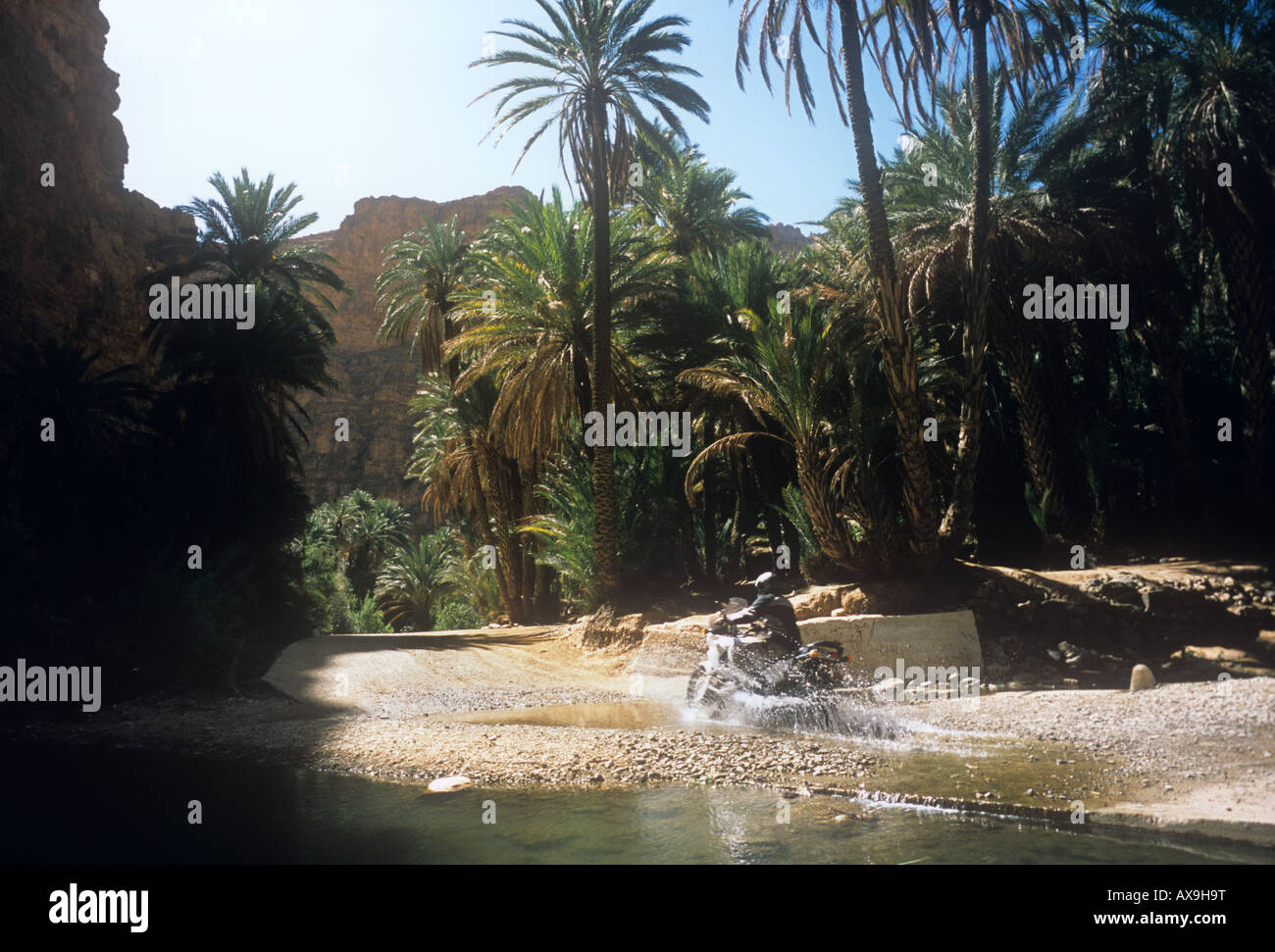 Motorbiking down Ait Mansour Gorges in the Afella Ighir Oasis, near ...