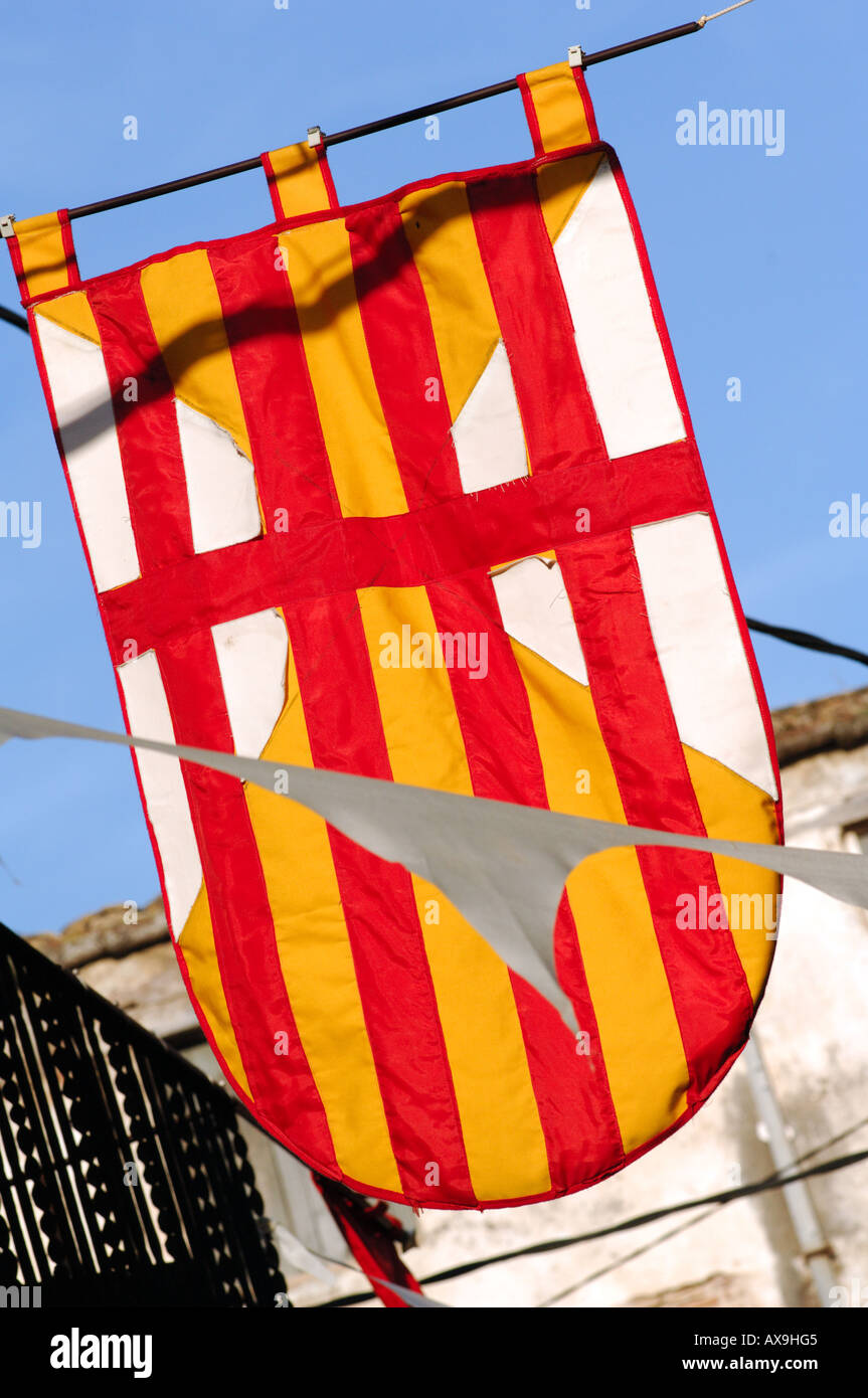 Emblems and banner flags spanish traditions hi-res stock photography ...
