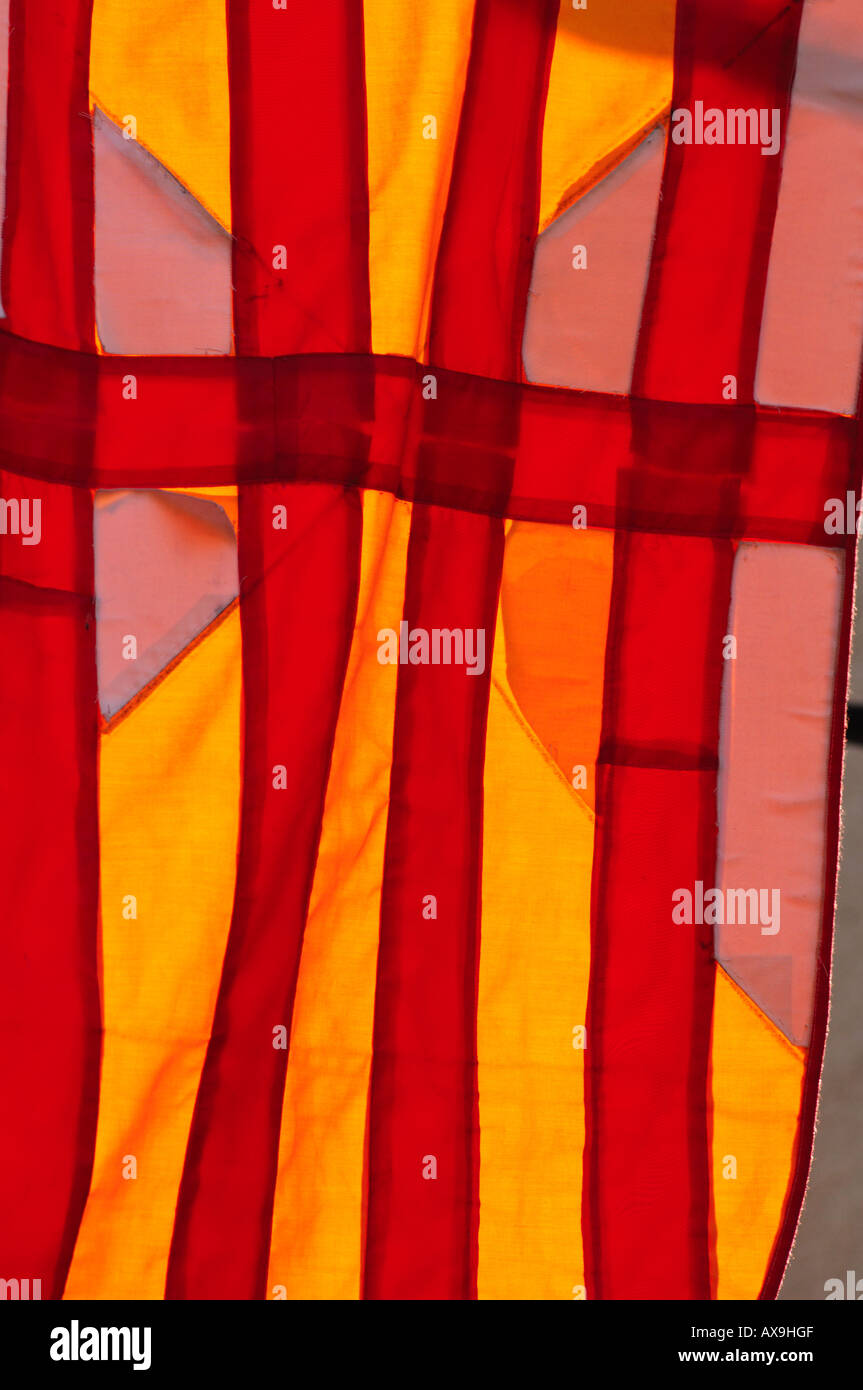 catalonian flags / banners hanging / flying at festival terra de ...