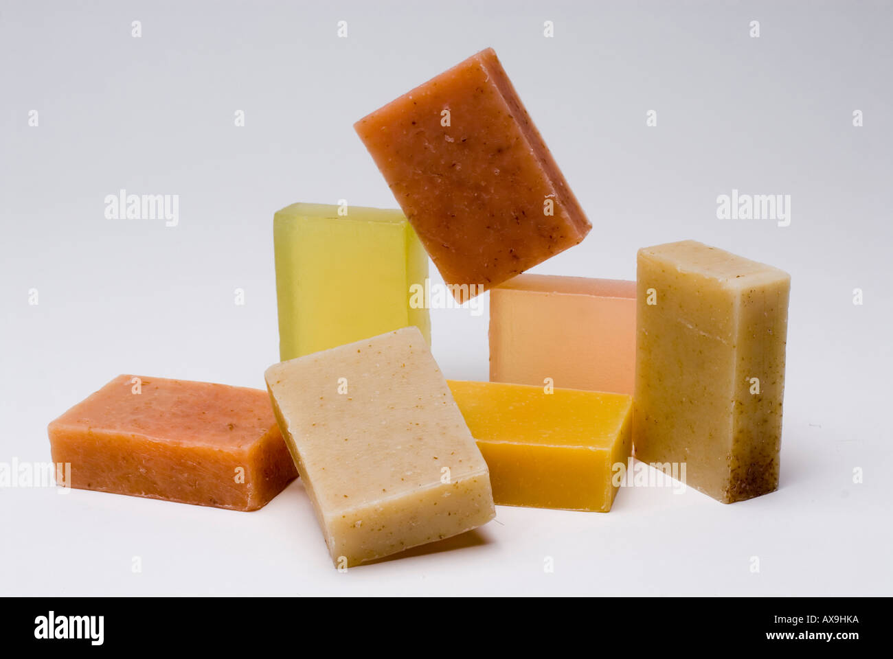 Bars of soap of different colour Stock Photo - Alamy