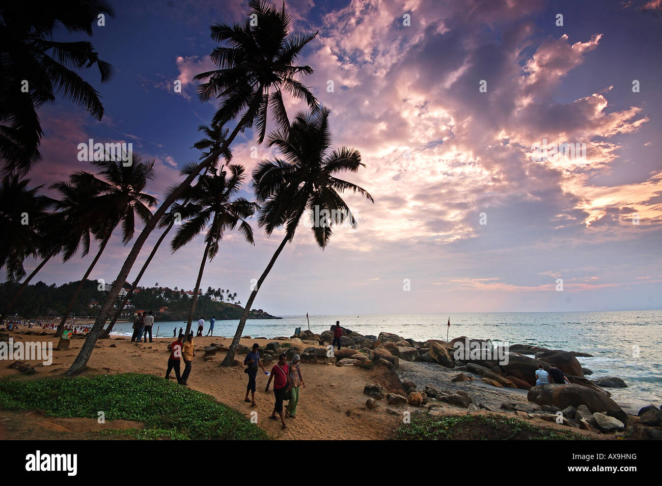 Kovalam at sunset Stock Photo - Alamy