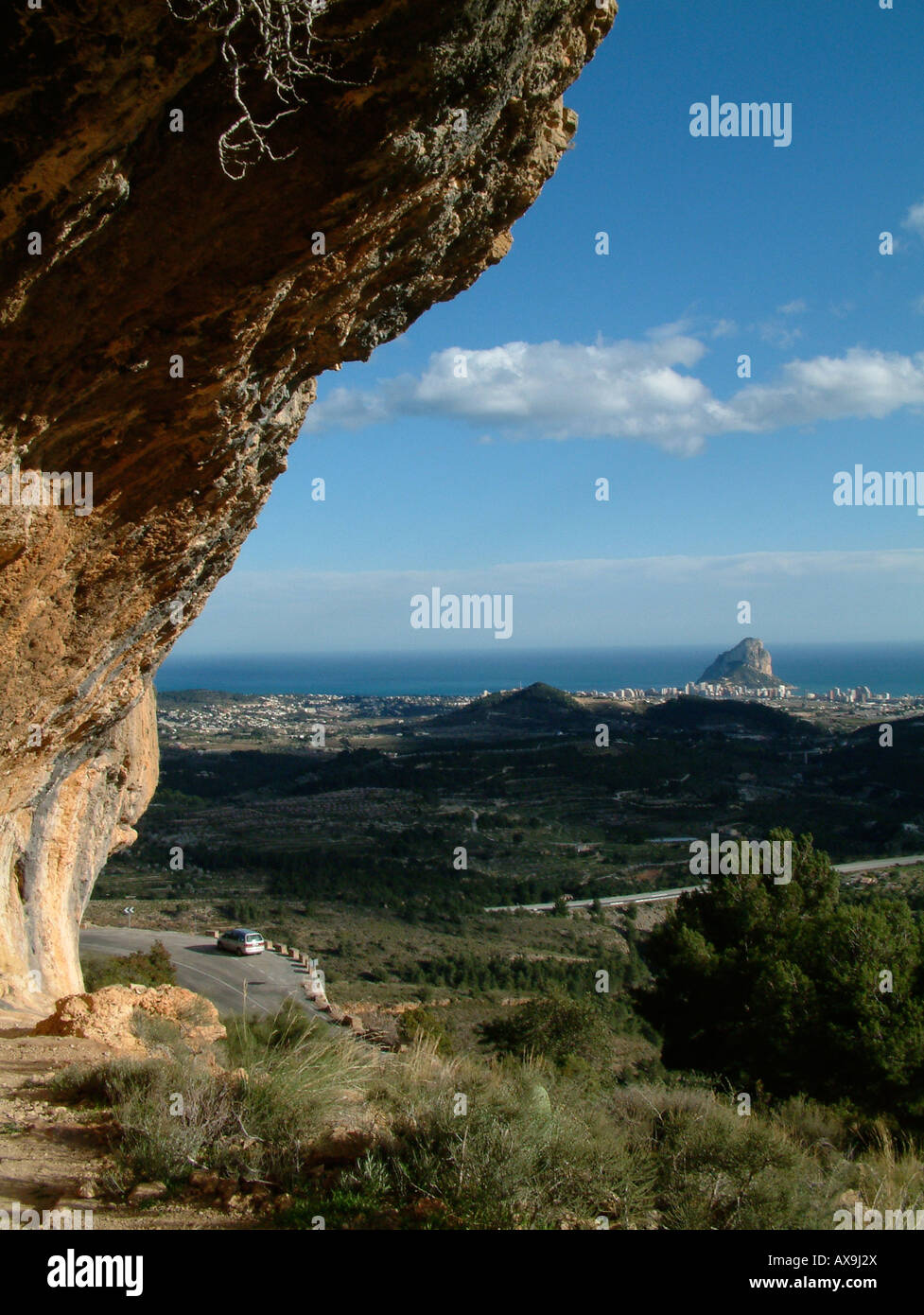 Calpe Alicante sierra de Bernia y Ferrer mountains and Mediterranean ...