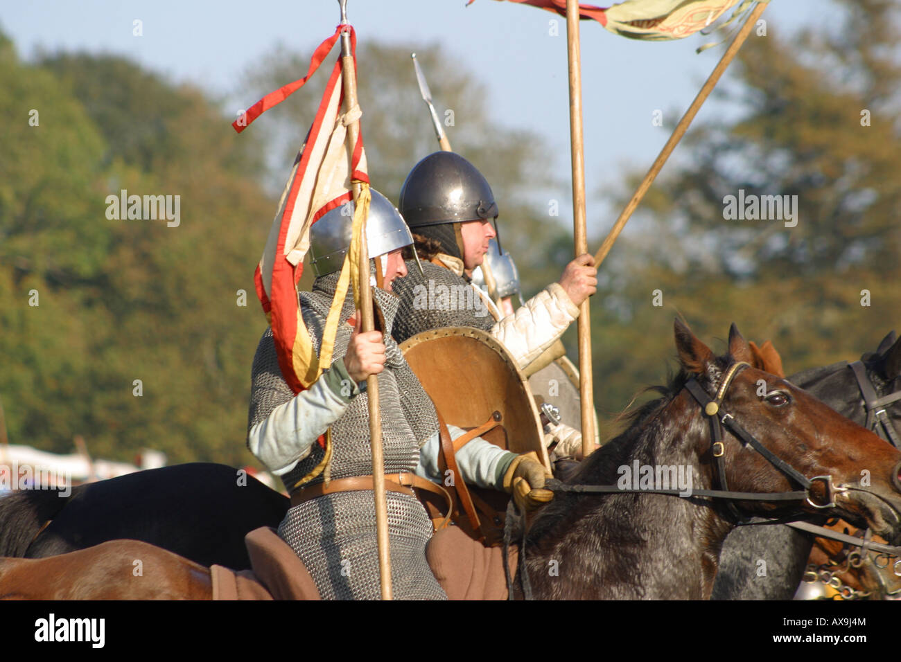 normans saxons fighting battle medieval cavalry of hastings east sussex ...