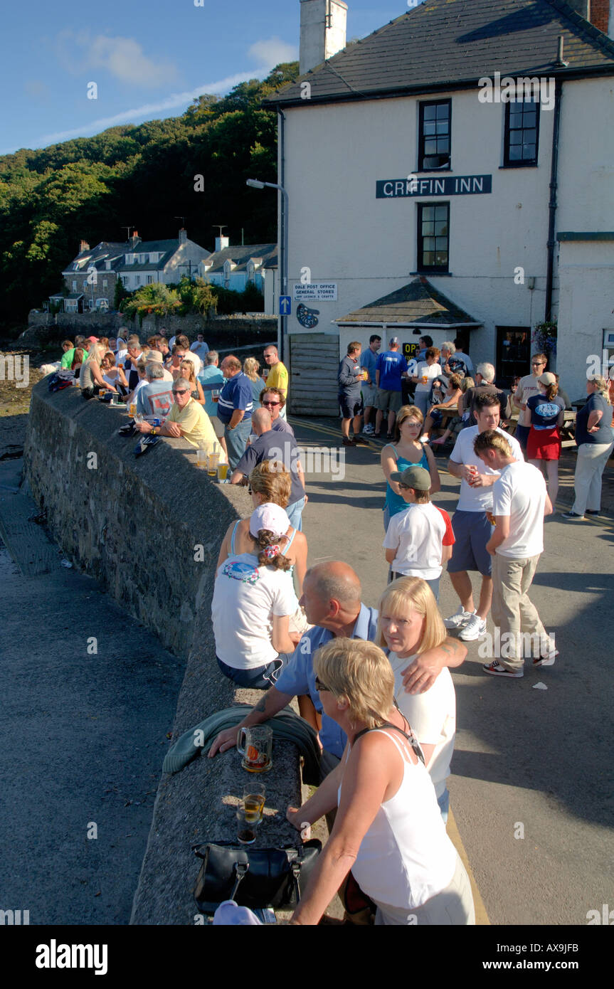 Drinking on the Griffin Wall Dale Stock Photo - Alamy