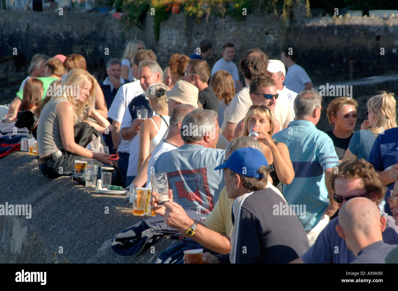 Drinking on the Griffin Wall Dale Stock Photo - Alamy