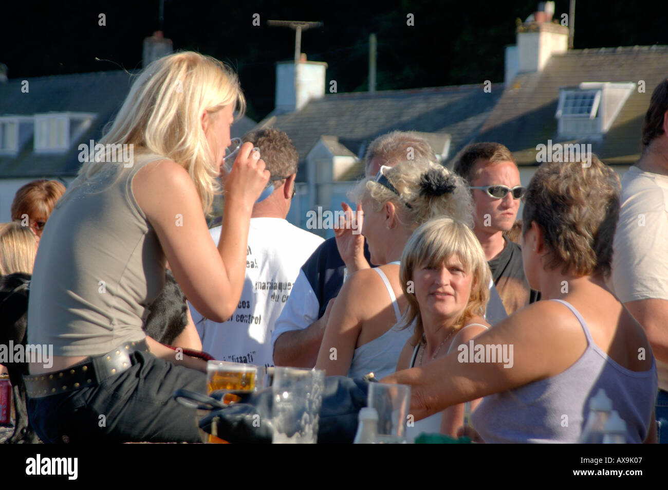 Drinking on the Griffin Wall Dale Stock Photo - Alamy