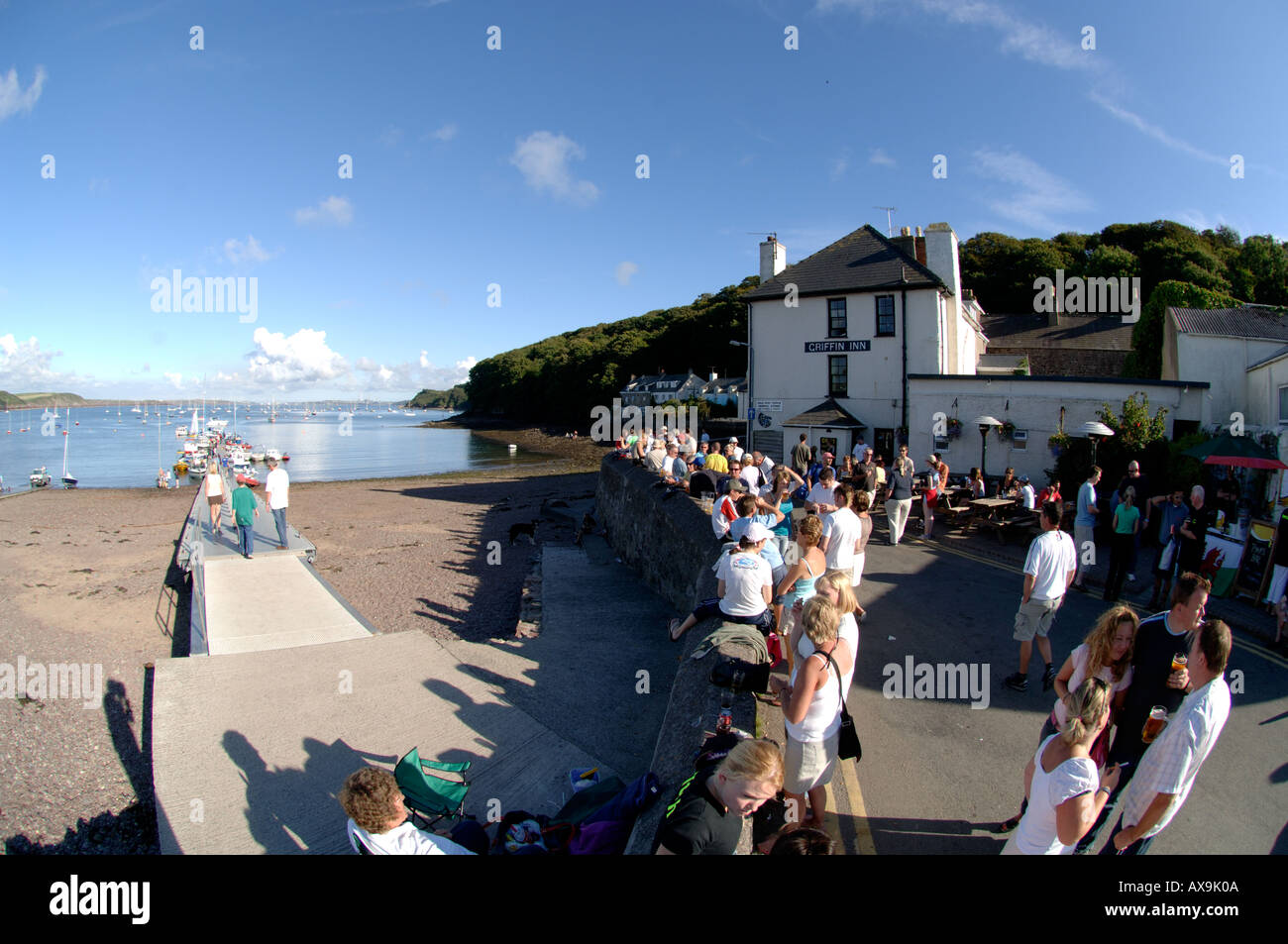 Drinking on the Griffin Wall Dale Stock Photo - Alamy