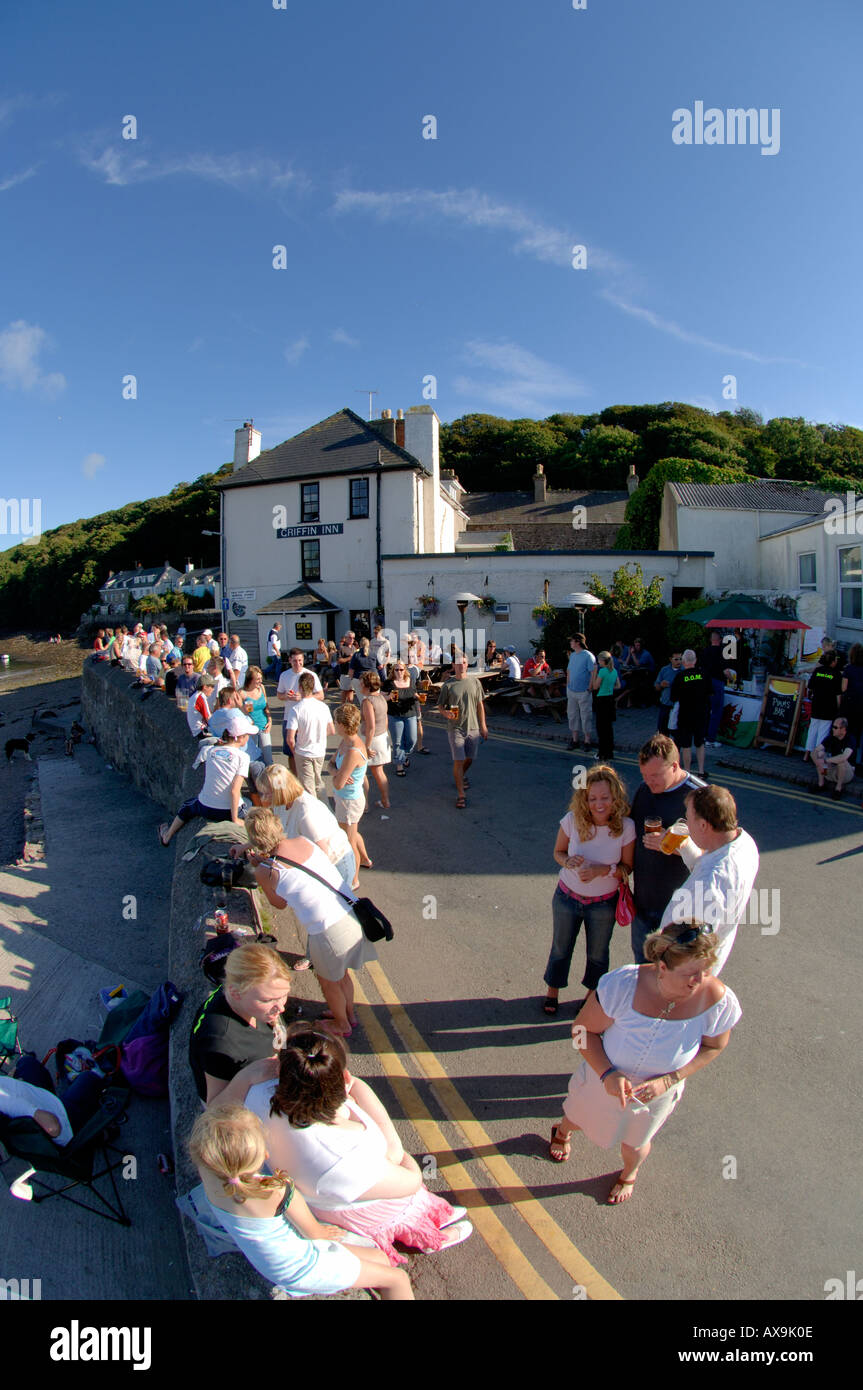 Drinking on the Griffin Wall Dale Stock Photo - Alamy