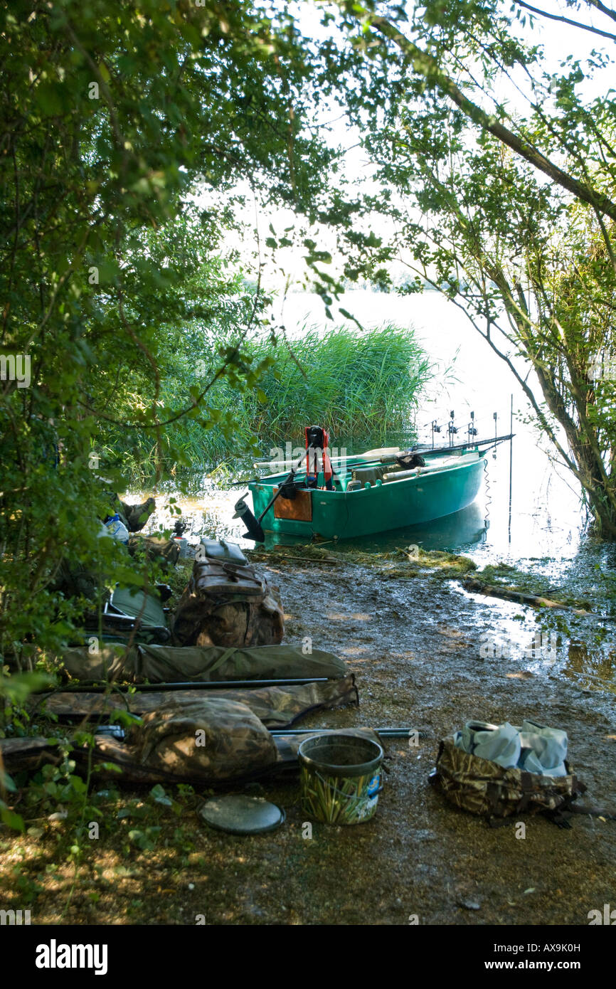 Fishing on the banks of the RSPB Ouse Washes nature reserve Stock Photo ...