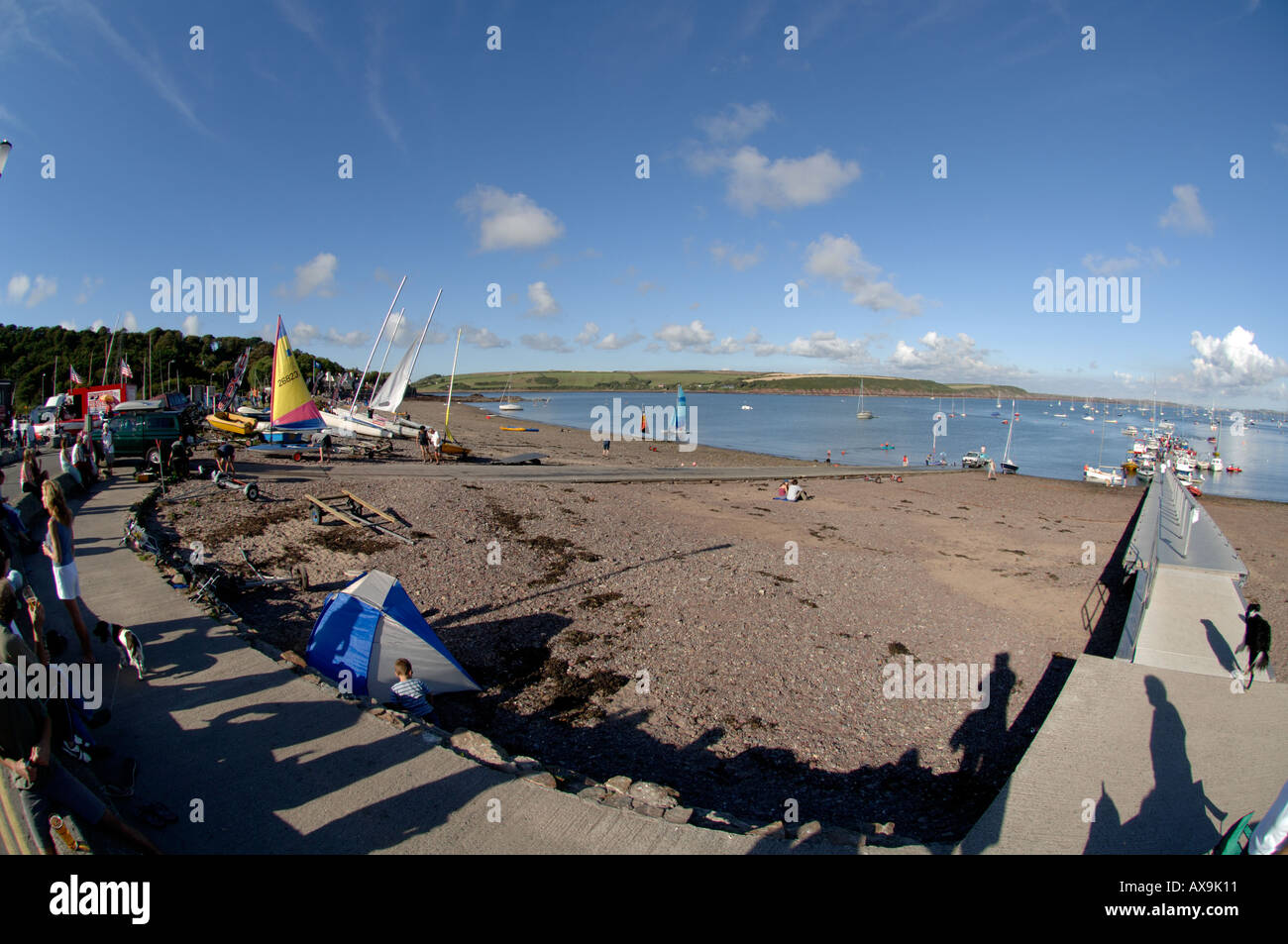 Dale beach and pontoon Stock Photo - Alamy