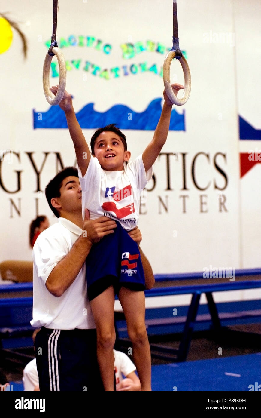 boys perform gymnastics routines Stock Photo - Alamy