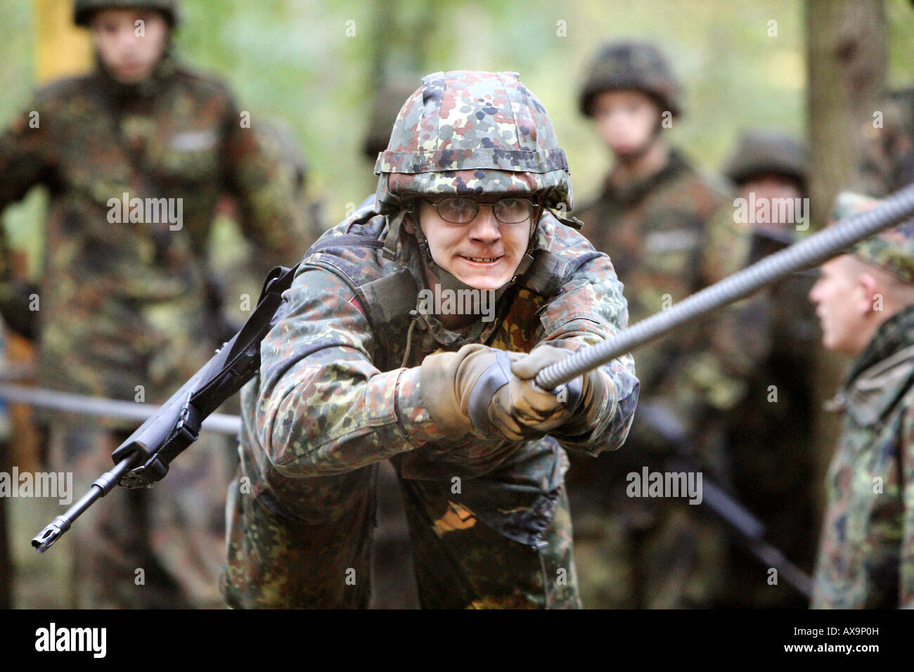 Field exercise during the basic training of Bundeswehr recruits ...