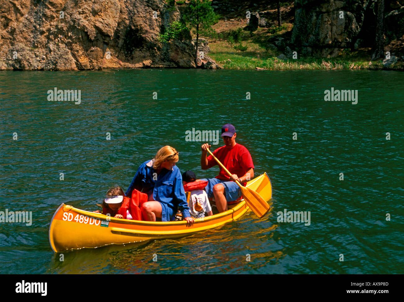 people, mother, father, children, family, canoe, canoe ride, canoeing ...