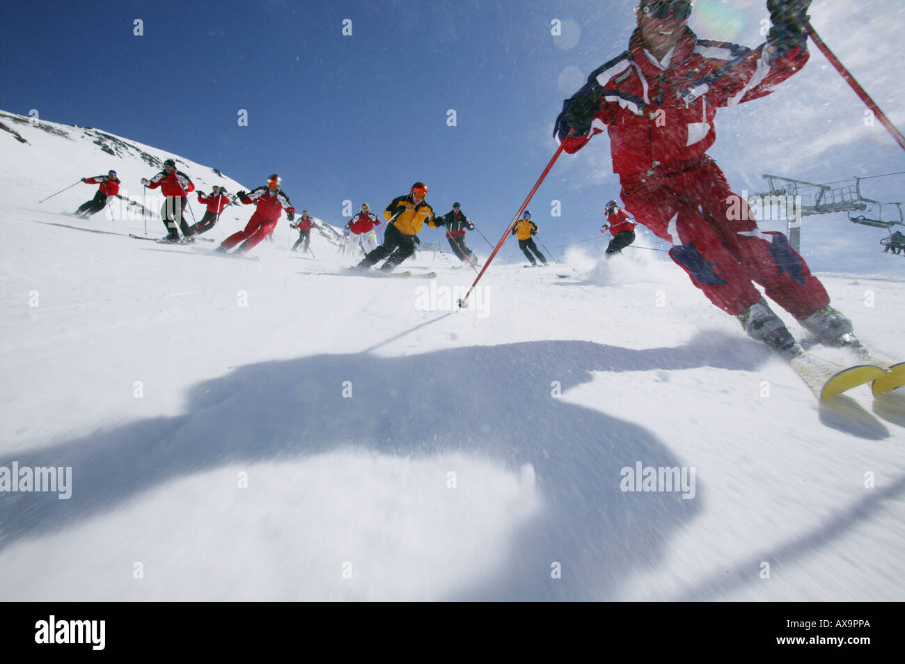Group skiing italy hi-res stock photography and images - Alamy
