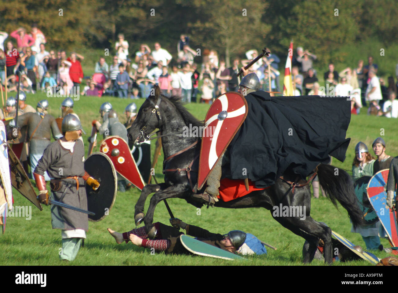 normans saxons fighting battle medieval cavalry of hastings east sussex ...