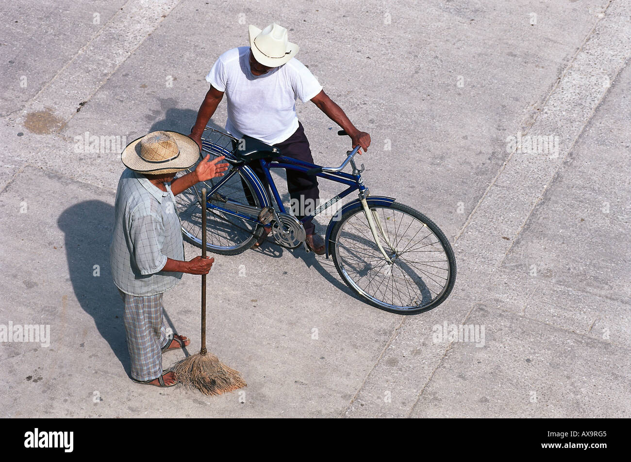 Conversation between two locals, Izamal, Yucatan, Mexico Stock Photo ...