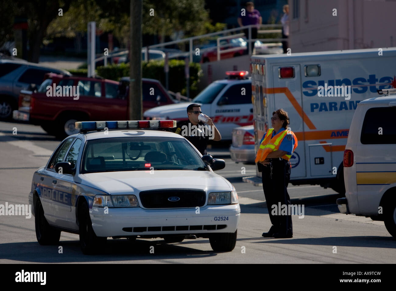 Ambulance and police car crash hi-res stock photography and images - Alamy