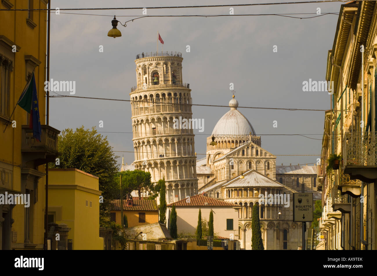 Leaning Tower of Pisa and the Duomo (Cathedral), Pisa, Italy Stock ...