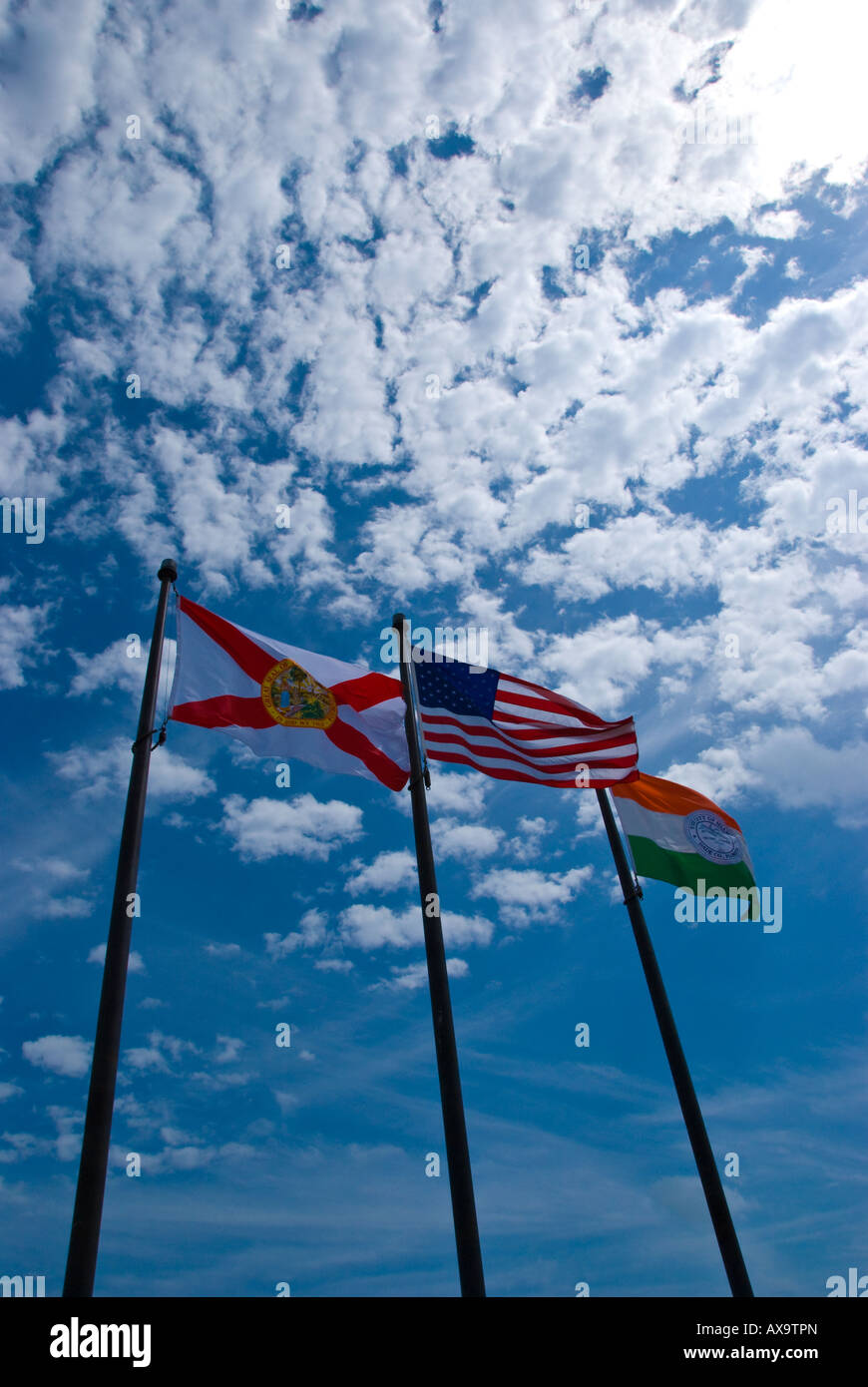 Florida flag waving in wind hi-res stock photography and images - Alamy